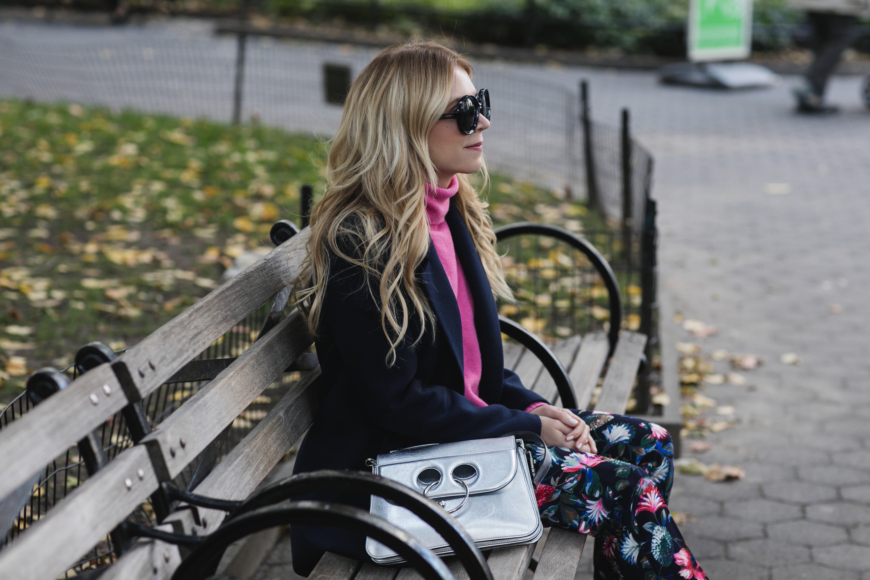 Pink + Navy ... and fun printed pants! | About The Outfits